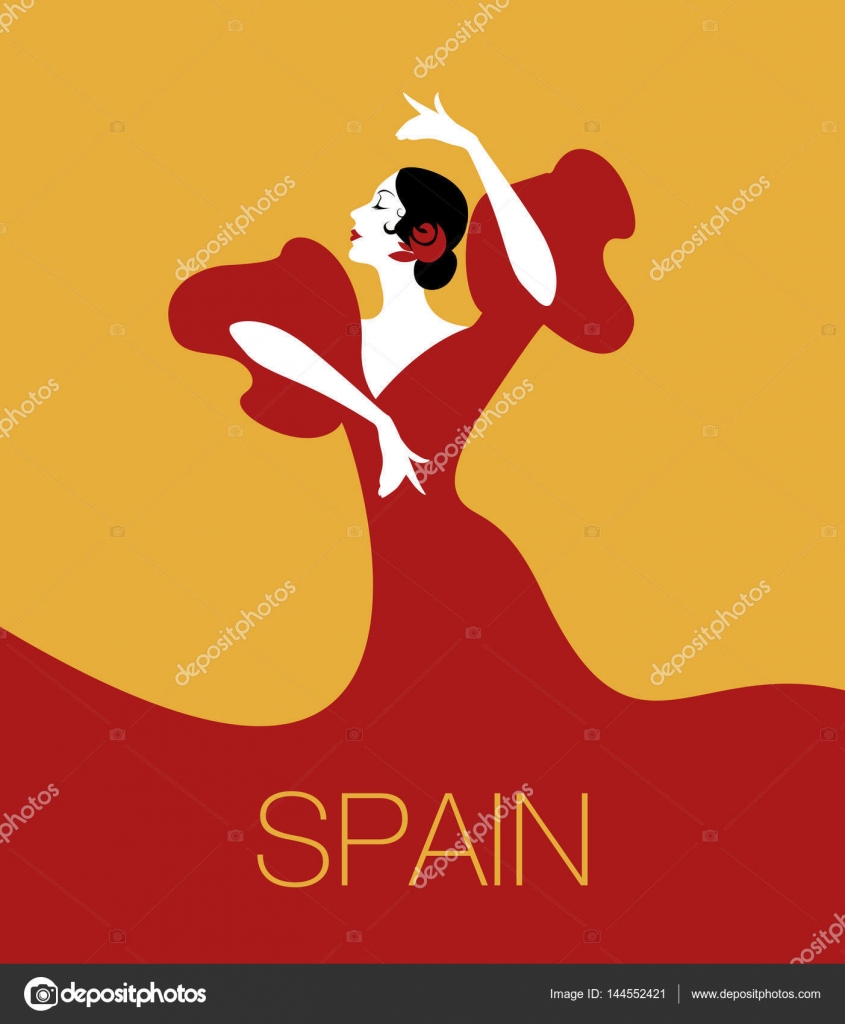 Spanish Flamenco Dancer Vector Illustration — Stock Vector