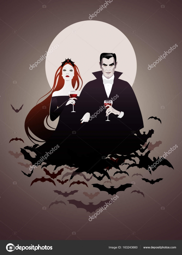 Silhouette De Couple De Vampires