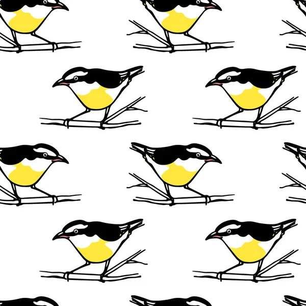 Hand drawn bird pattern Stock Vector by ©Ezhevica 219879894