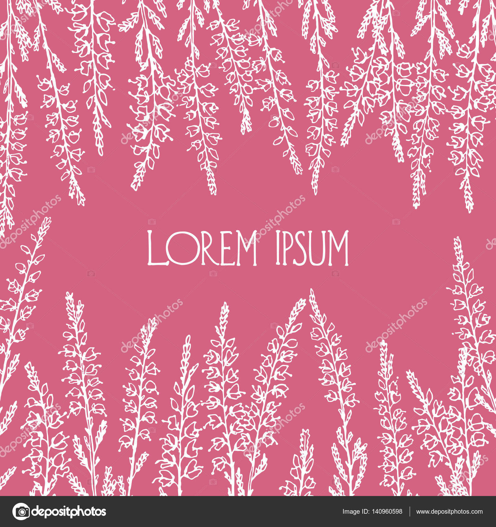 Hand drawn heather card — Stock Vector © Ezhevica #140960598