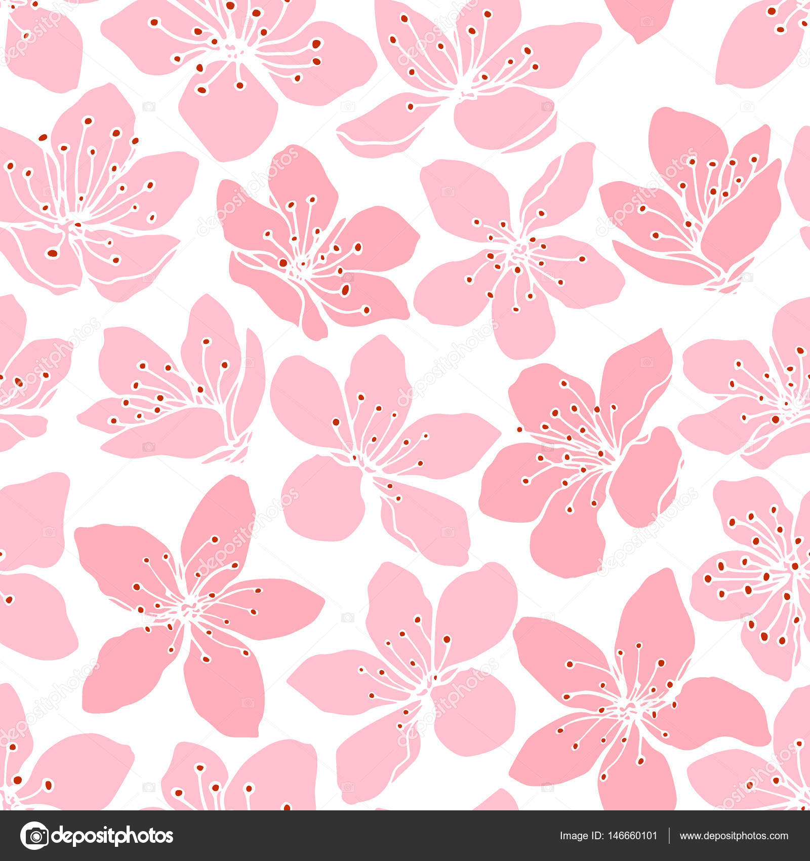 Sakura flowers pattern — Stock Vector © Ezhevica #146660101