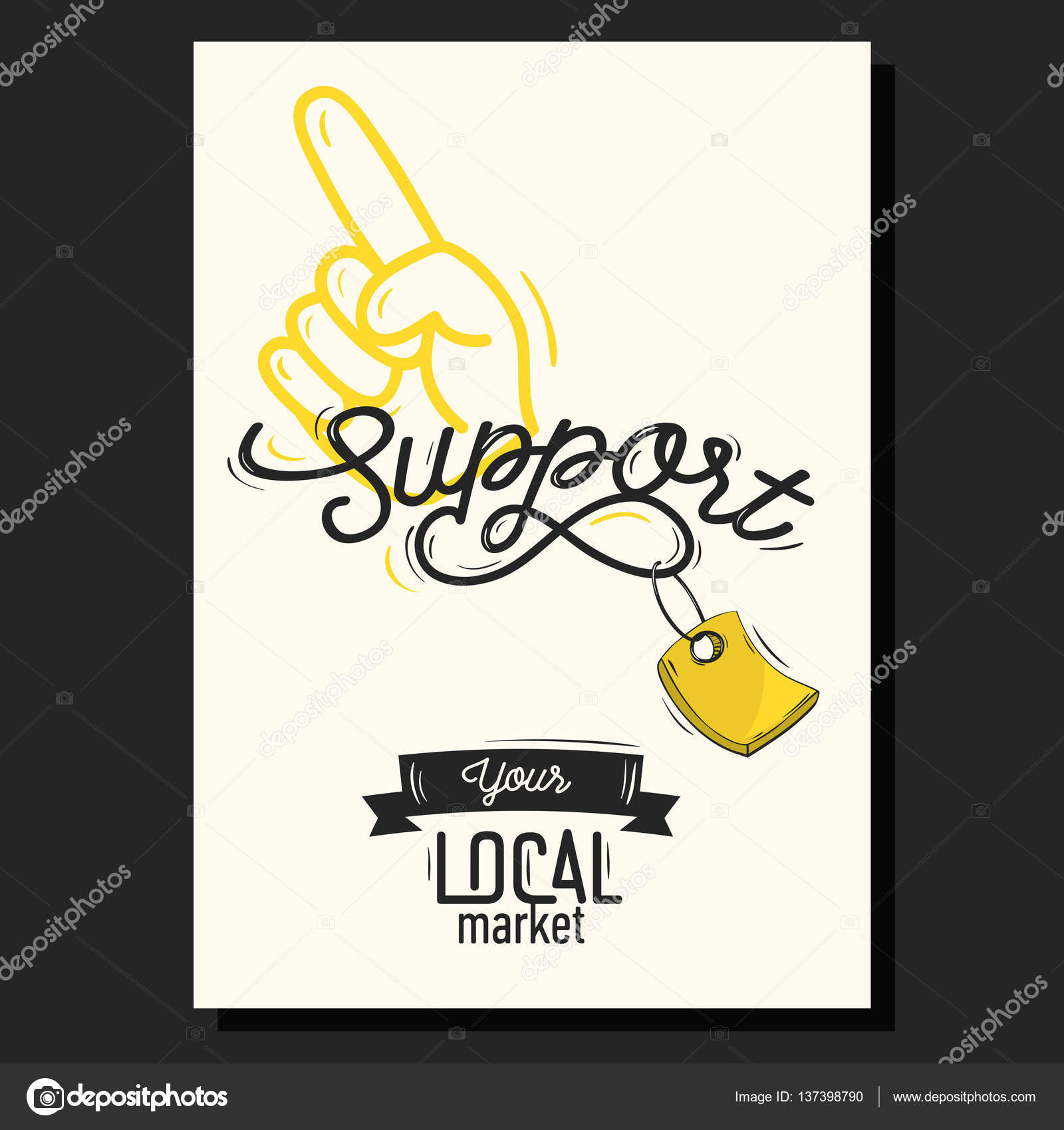 Support Your Local Market Motivational Poster Vintage Inspired T Stock ...