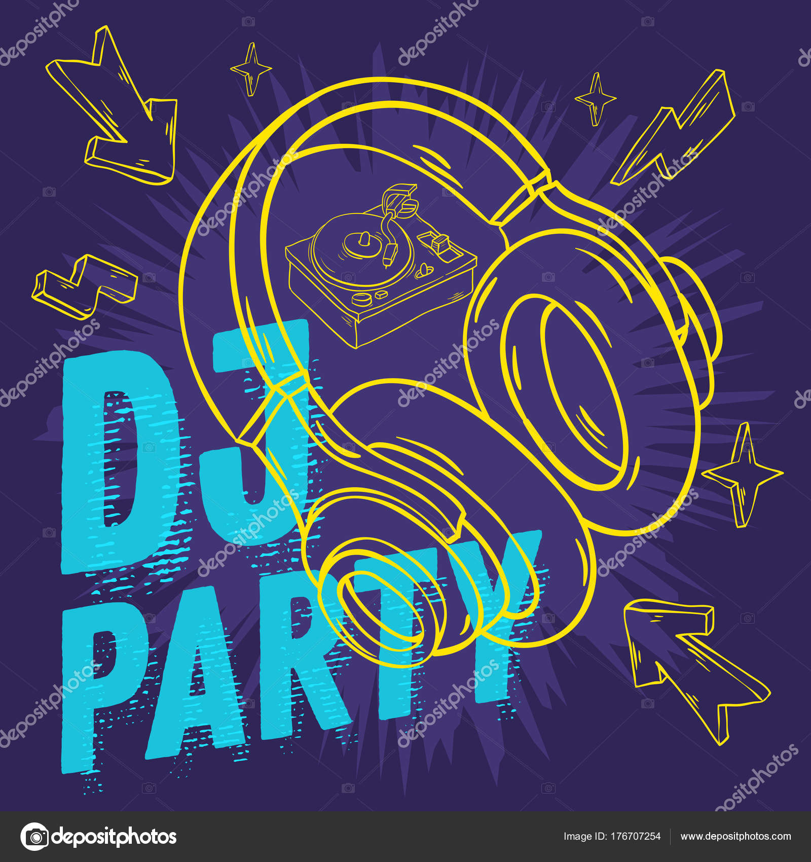 Dj Headphones Drawn