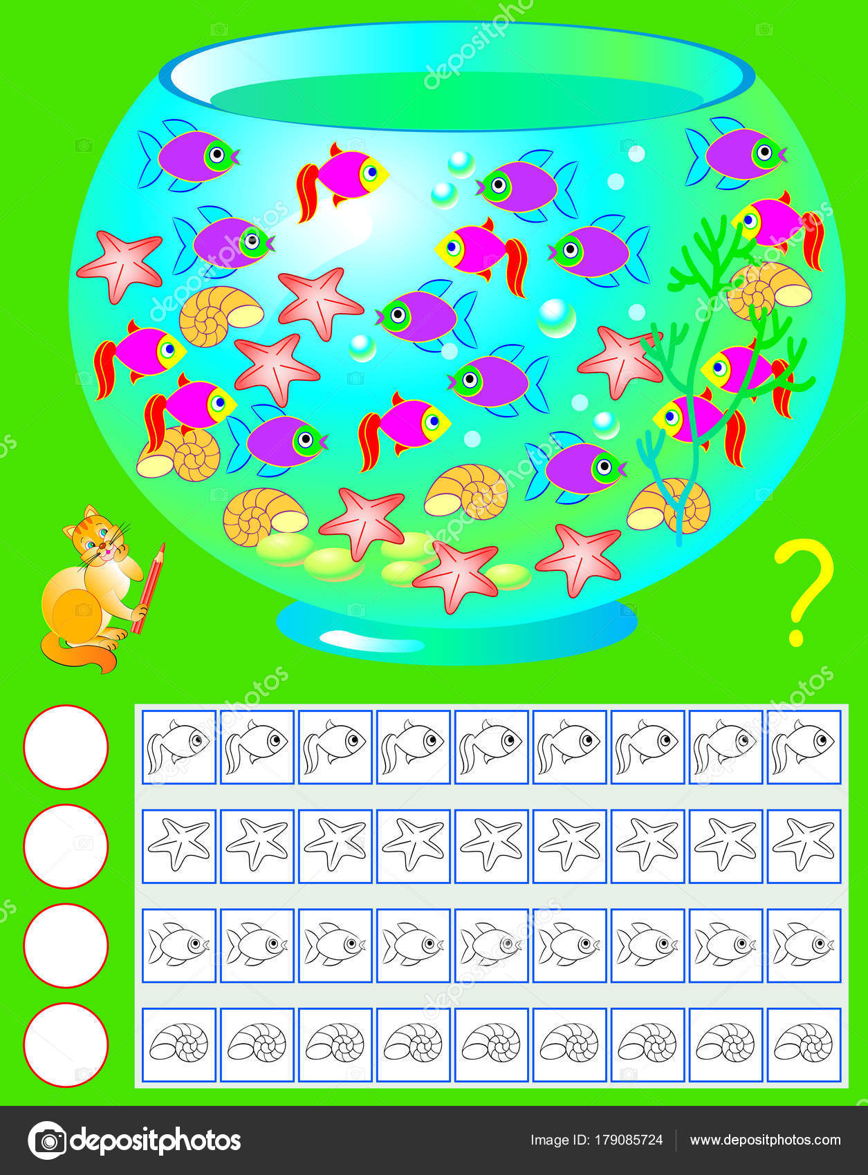 Exercise Young Children Need Count Aquarium Inhabitants Paint ... Exercise Young Children Need Count Aquarium Inhabitants Paint ...