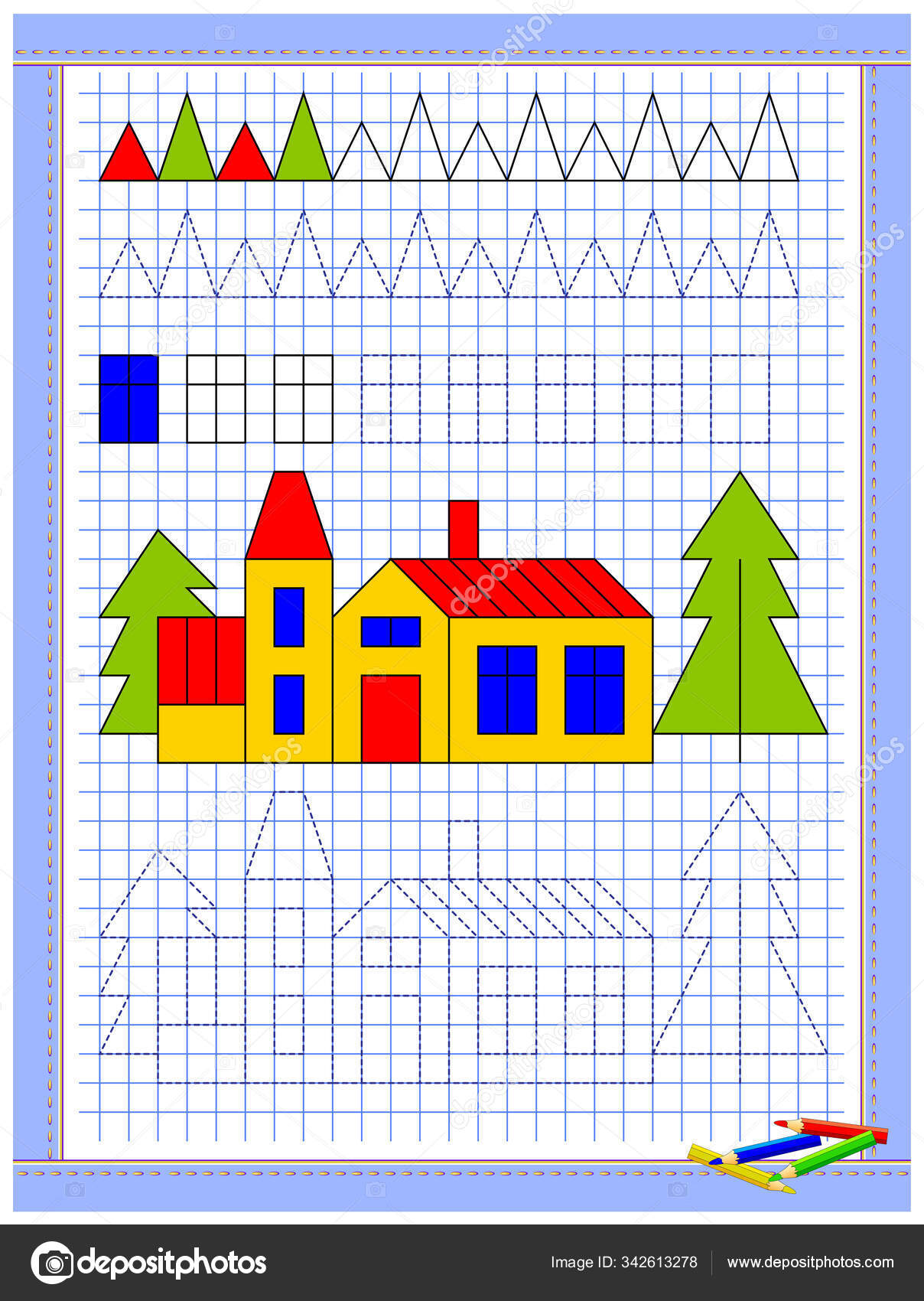 Educational Page Kids Printable Worksheet Square Paper Children Learn ...