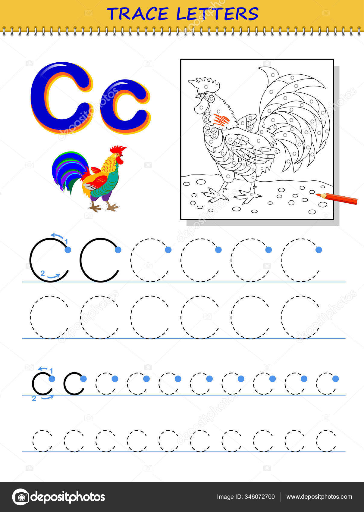 Tracing Letter Study Alphabet Printable Worksheet Kids Education Page ...