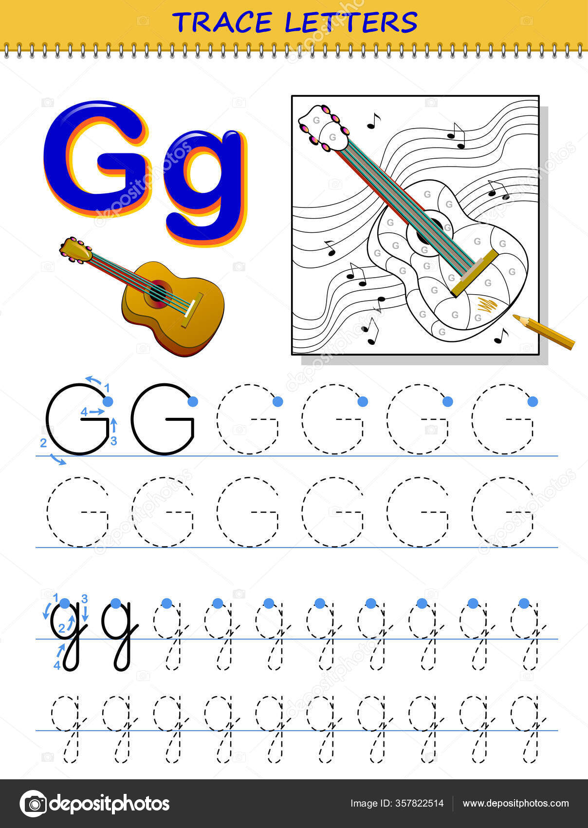 Hoja De Trabajo Para Trazar La Letra G