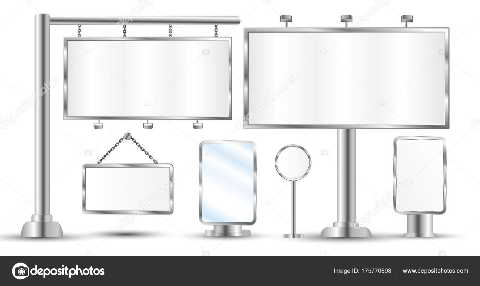 Billboard, banner, signboard, isolated on white background Stock Vector ...