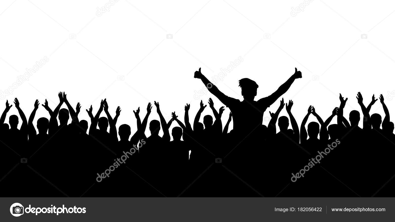 Cheering People Silhouette