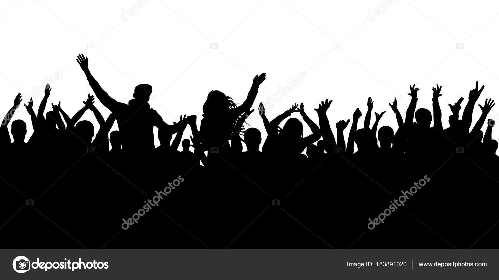 Concert Crowd Silhouette Vector Free