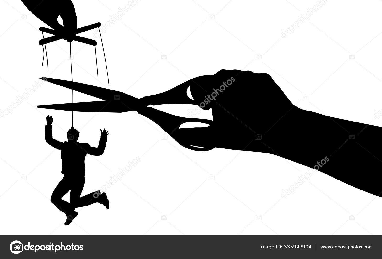 Free from manipulation. Puppet. Human manipulation. Stock Vector Image ...