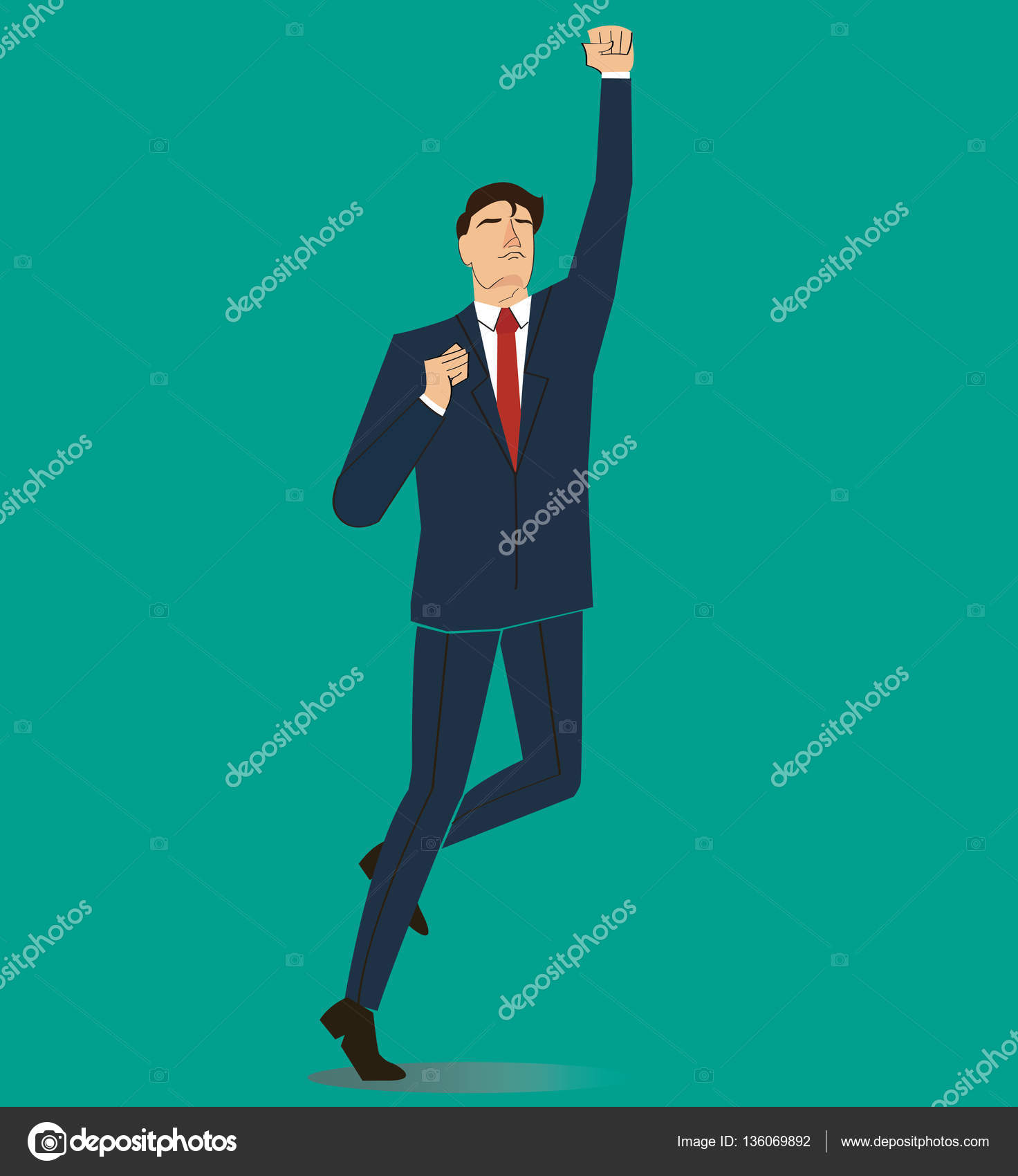 Businessman Celebrating A Successful Achievement Business Concept
