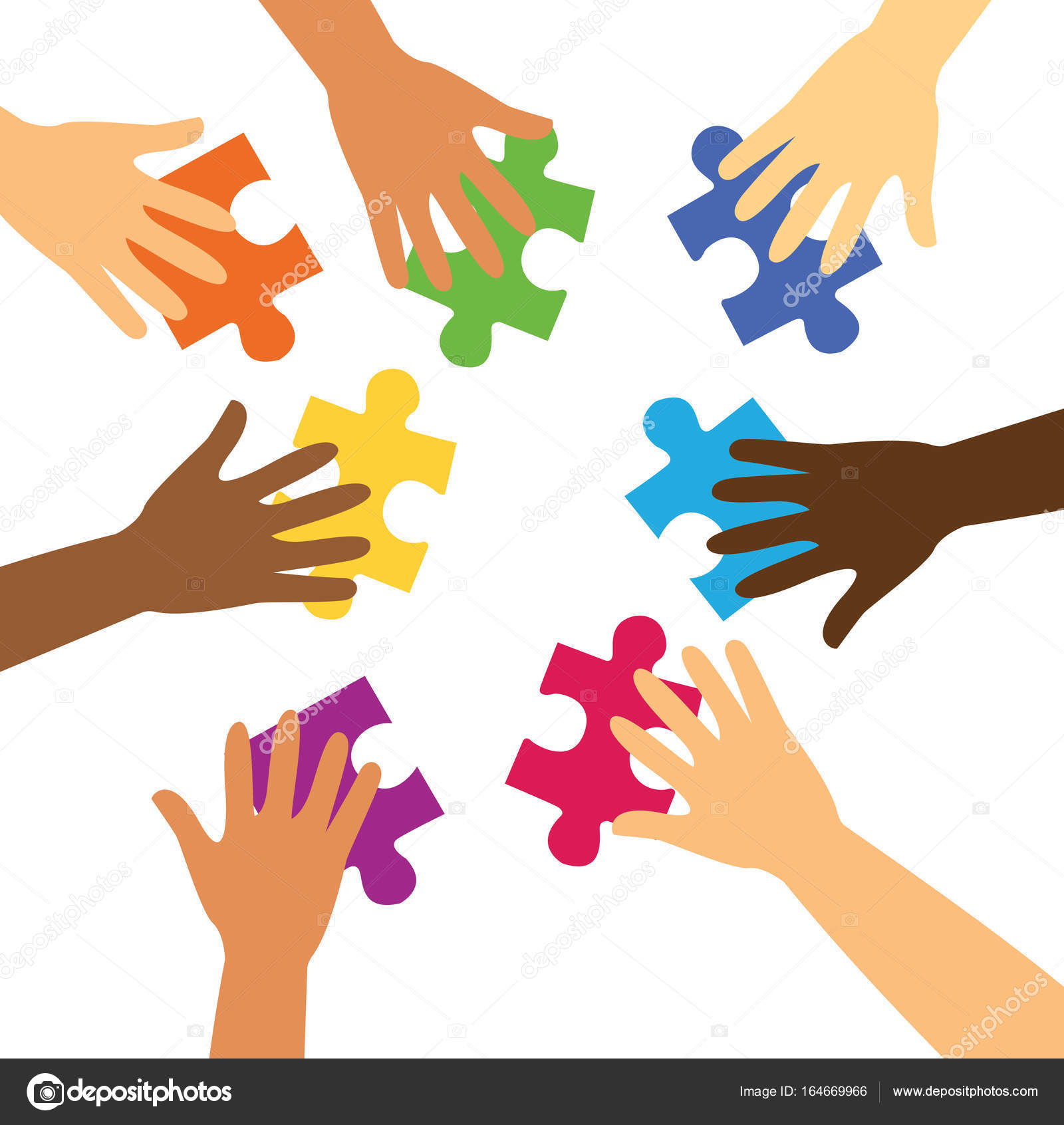 Many hands holding colorful puzzle pieces ⬇ Vector Image by © h.santima ... Many hands holding colorful puzzle pieces ⬇ Vector Image by © h.santima ...