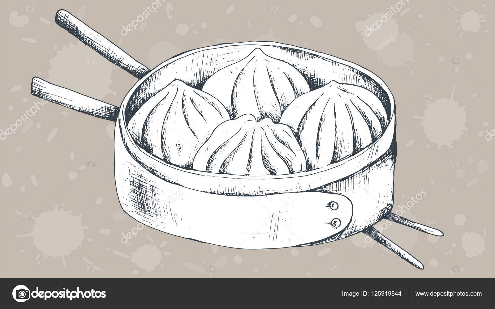 Chinese Dumplings Drawing