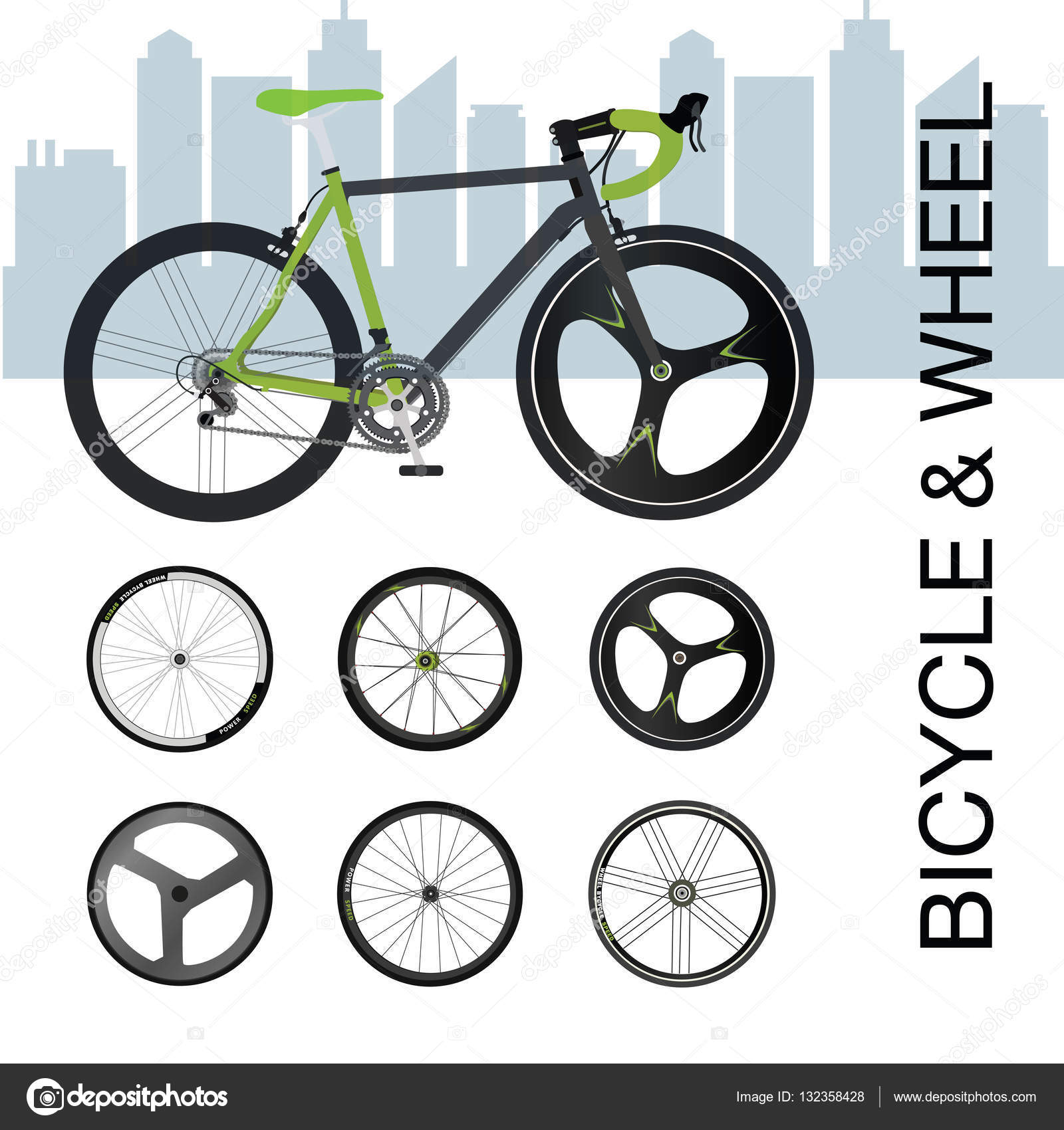 Fahrrad Rad Set Vektor Illustration Stock-Vektorgrafik von ©pui2motif ...