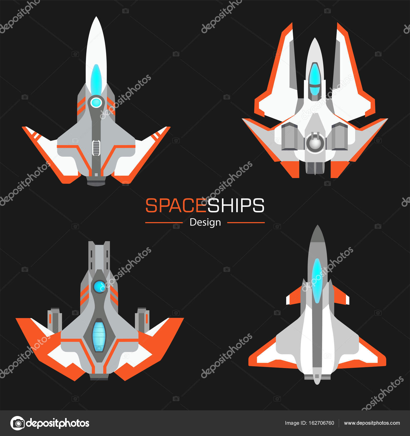 Spaceships vector set Stock Vector Image by ©pui2motif.gmail.com #162706760