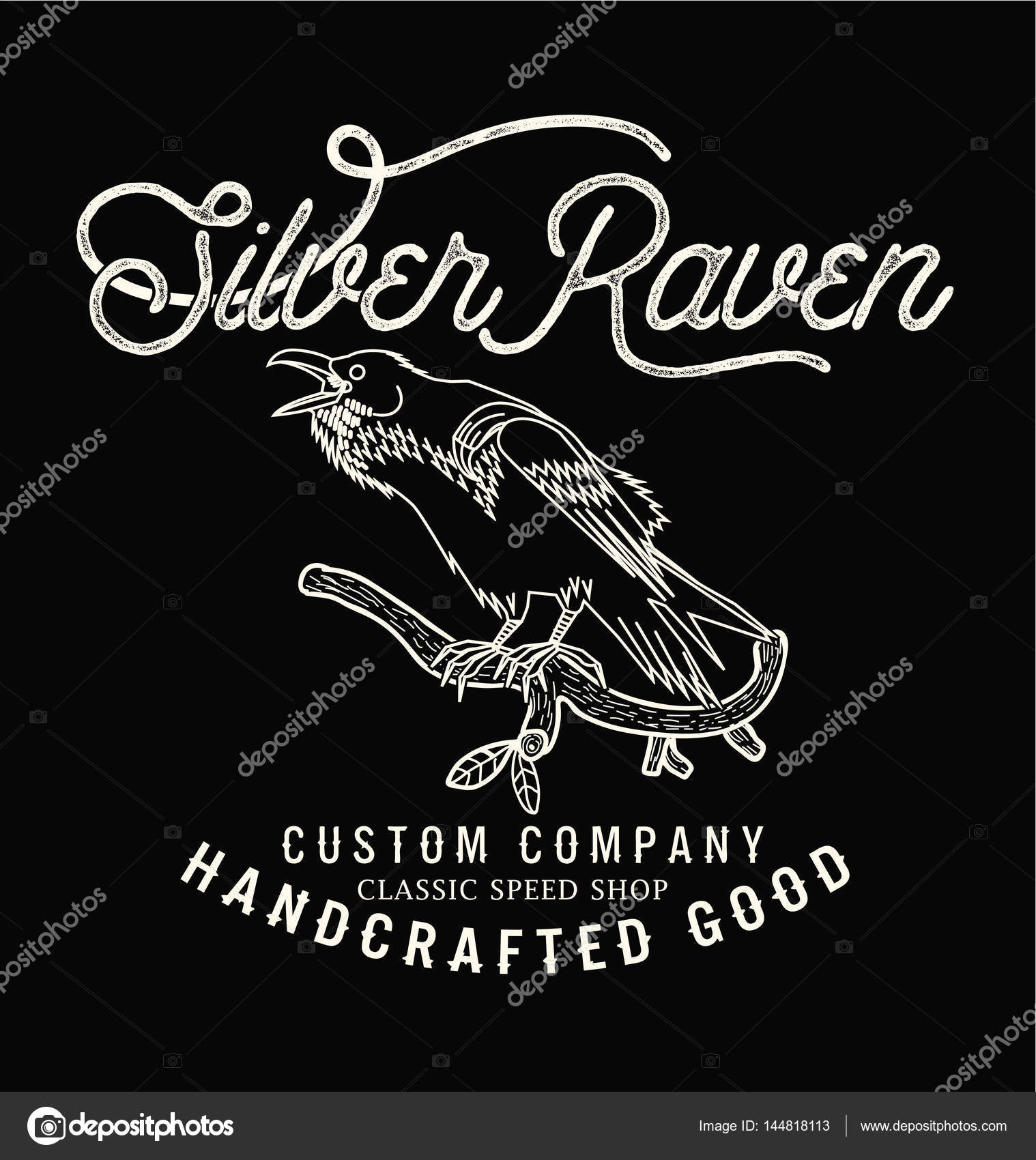 Raven Custom company logo Stock Vector Image by ©VECTURE #144818113