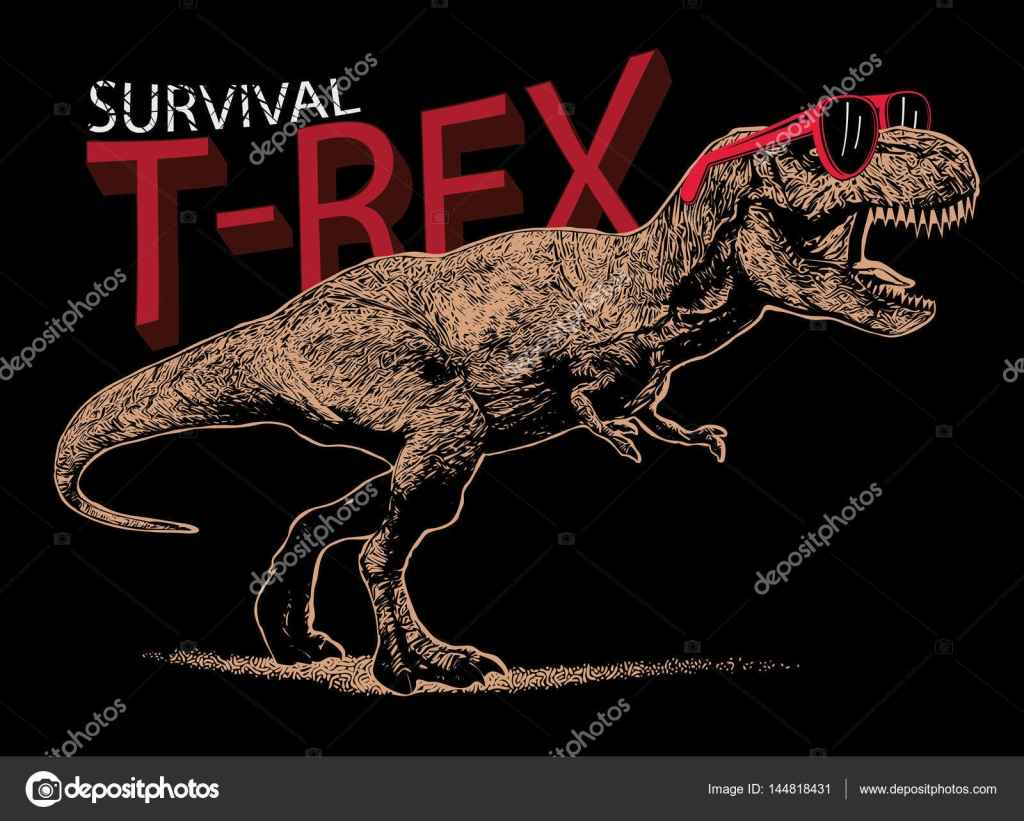 Stylish t-rex illustration — Stock Vector © VECTURE #144818431