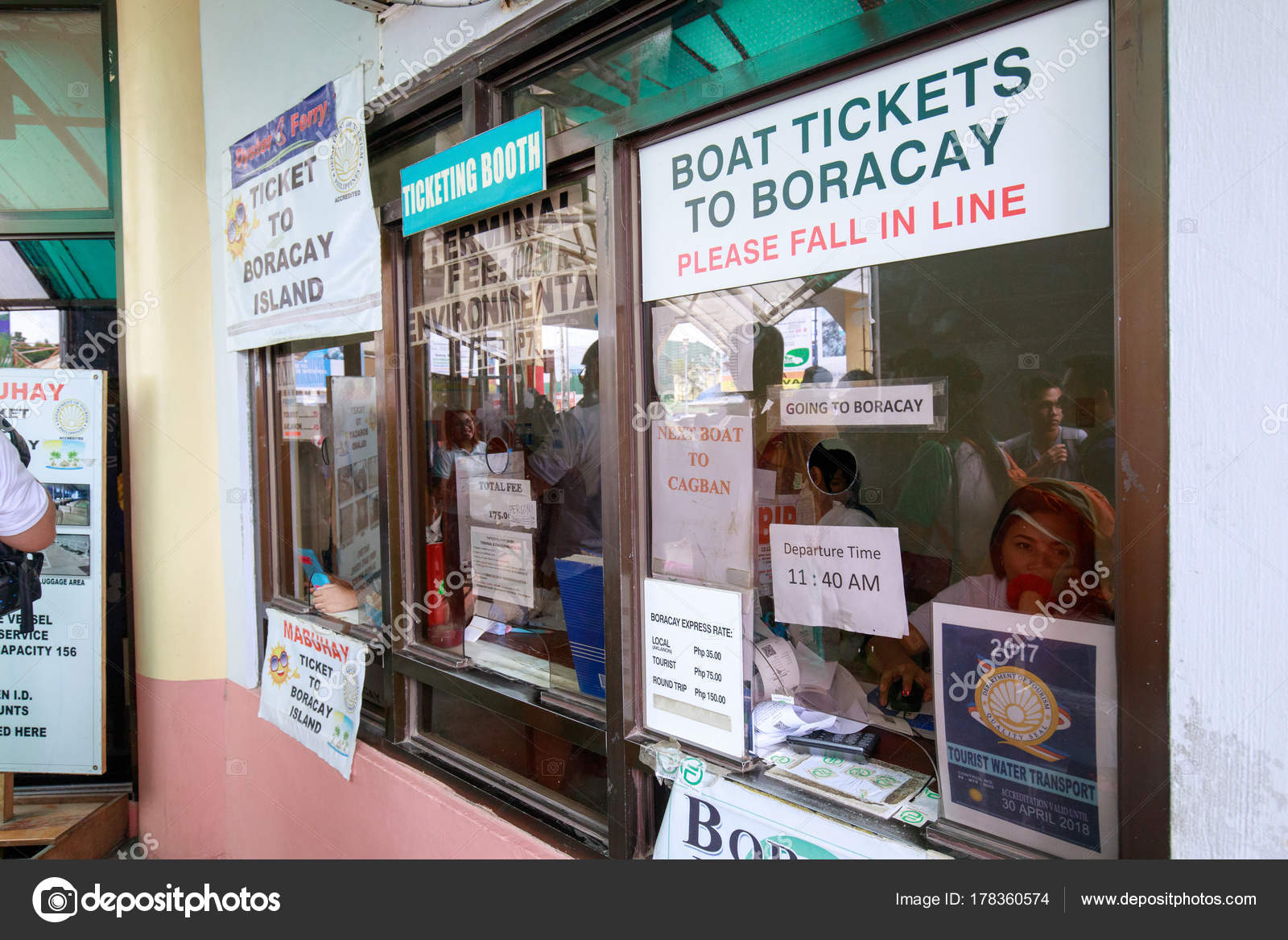 Ticket box of Caticlan jetty port terminal – Stock Editorial Photo ...