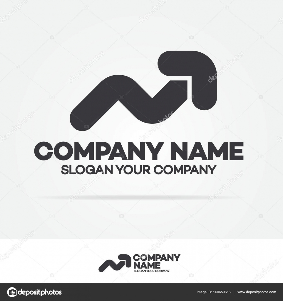 Progress logo with arrow up black color for growing success business ...