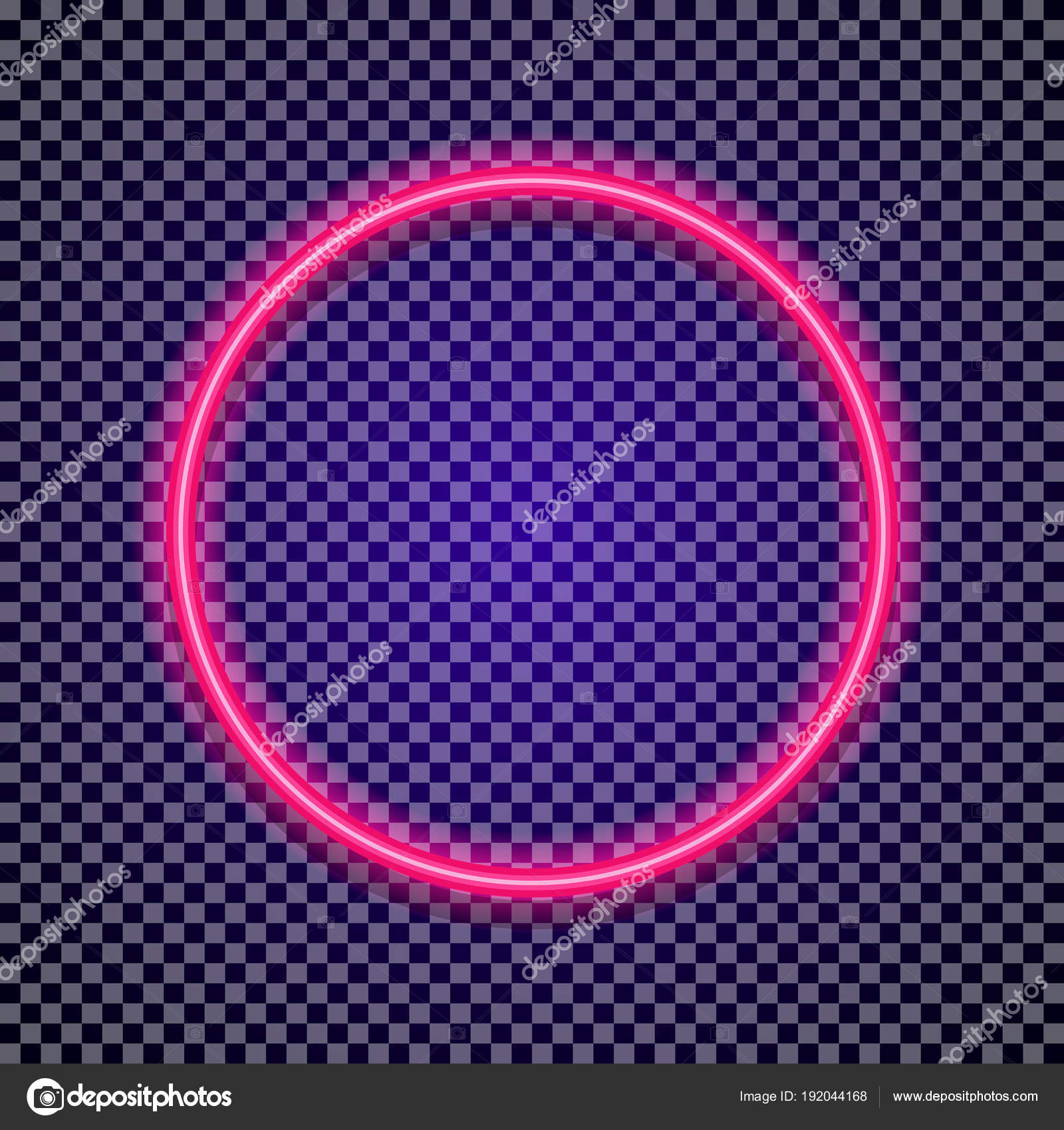 Vector neon circle frame red color on transparent background Stock ...