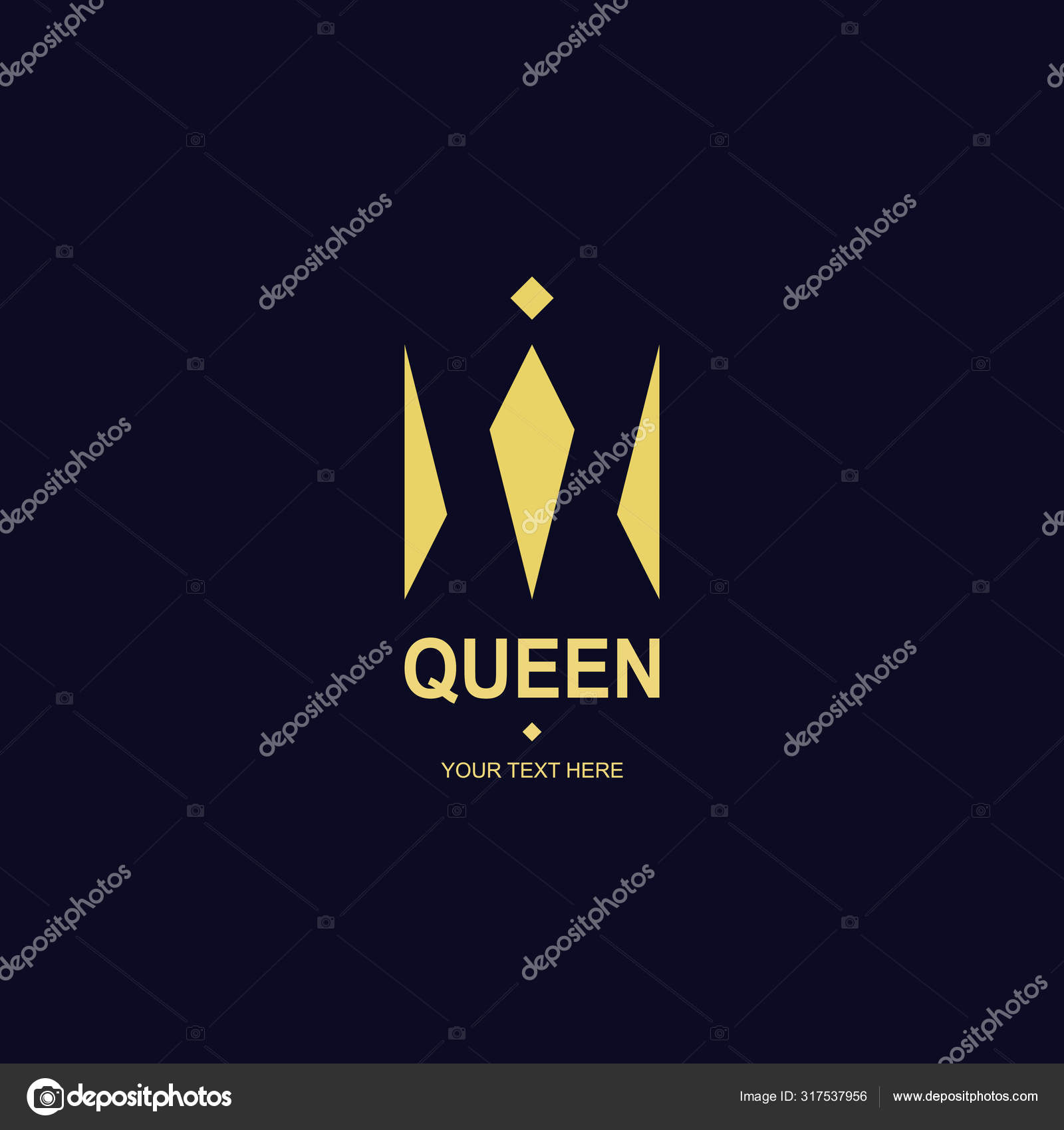 Reina corona vector logo oro estilo Vector de stock #317537956 de ©VI6277