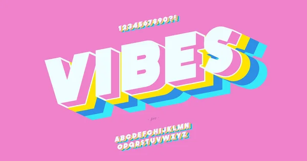 Vector vibes 3d bold font colorful style - Stock Image - Everypixel