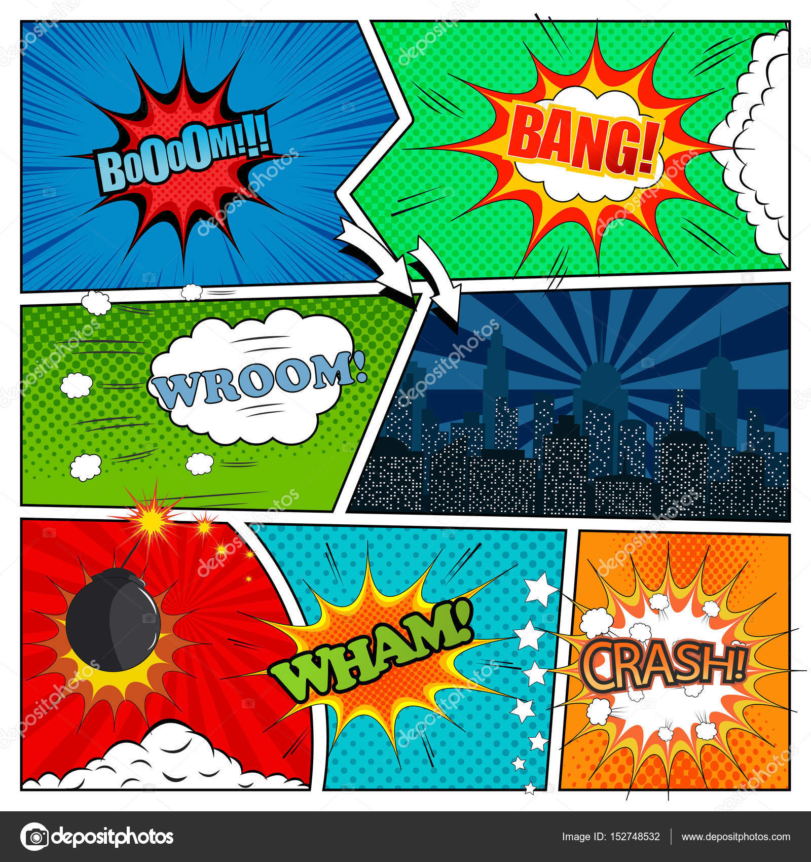 Set of comic book design elements Stock Vector Image by ...