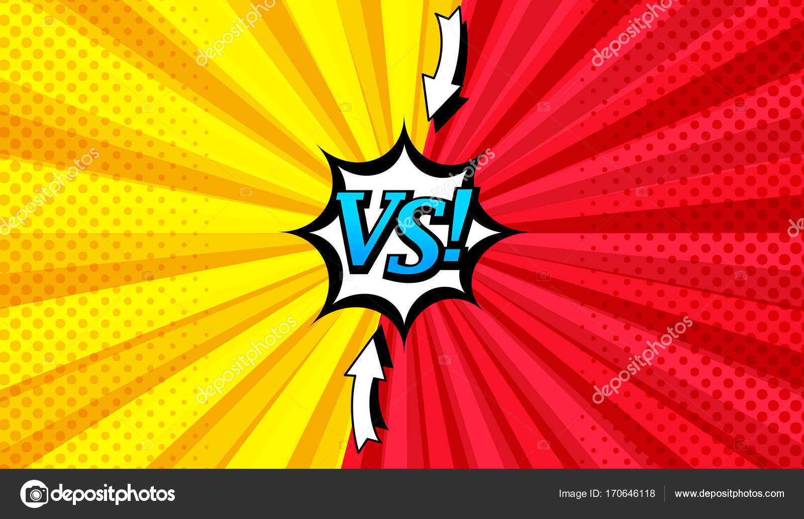Cómic versus fondo horizontal brillante Vector de stock por ...