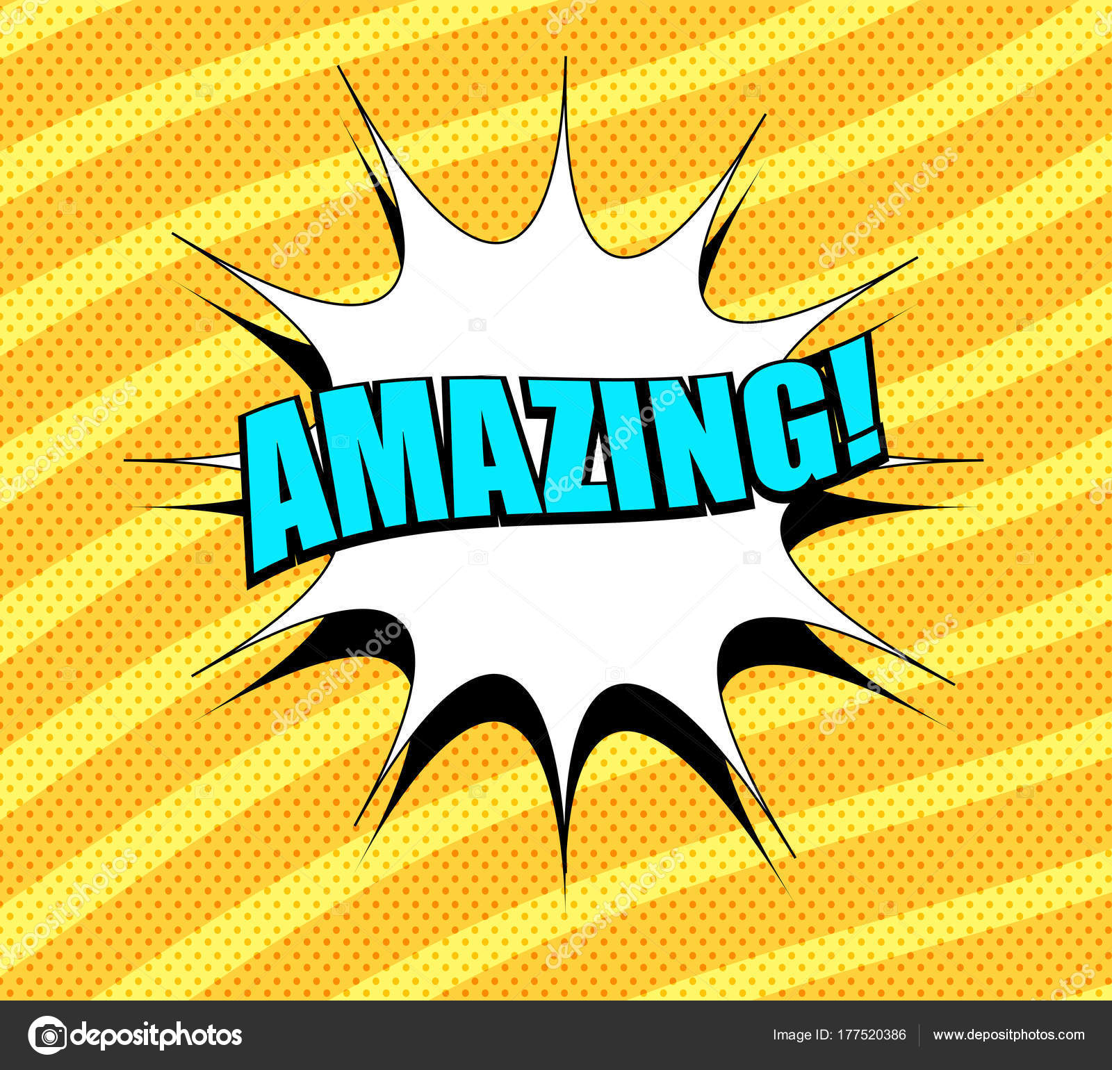 Comic Amazing bright wording template Stock Illustration by ...