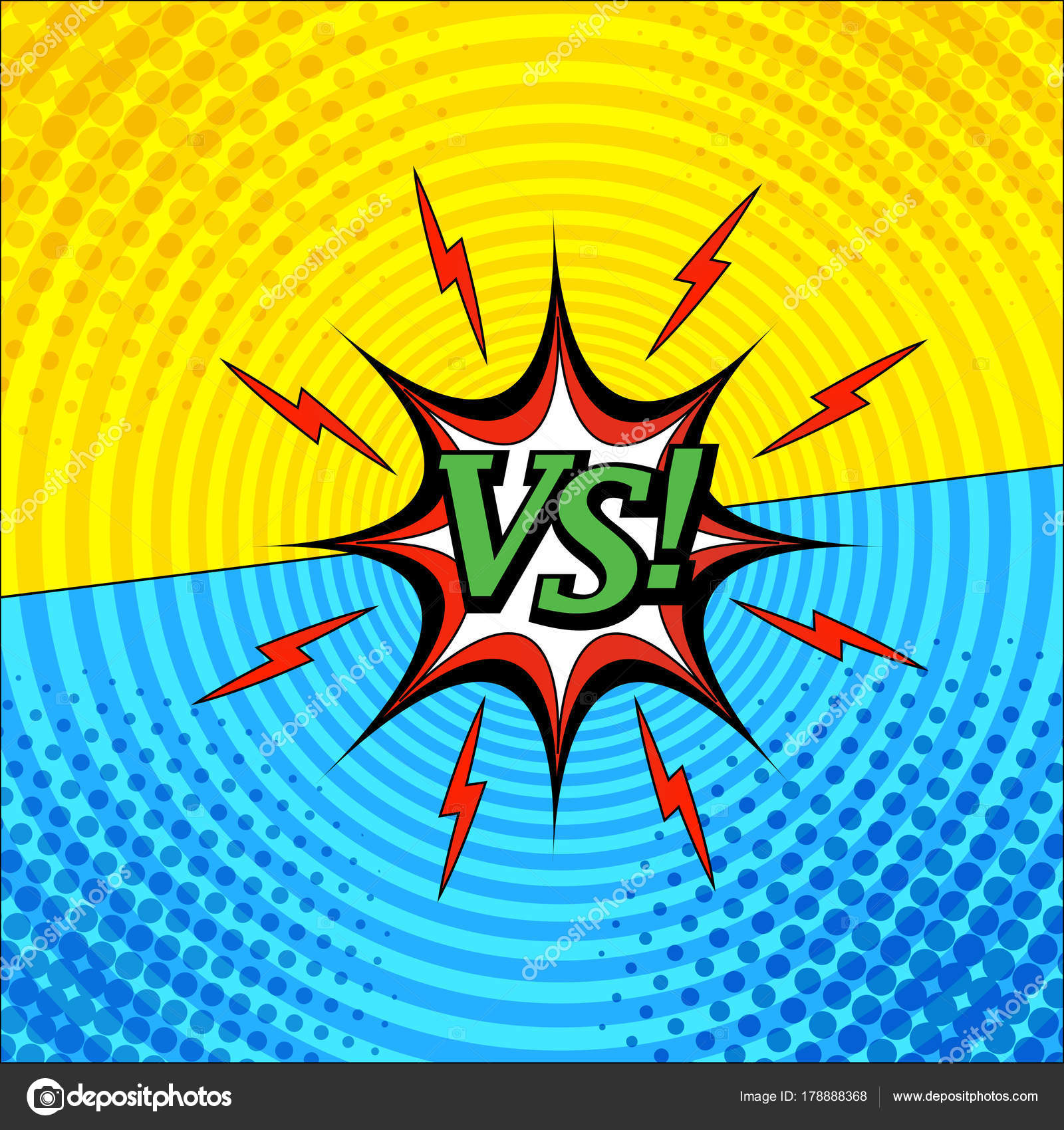 Comic versus template Stock Vector by ©Petersenurecoff.gmail.com 178888368