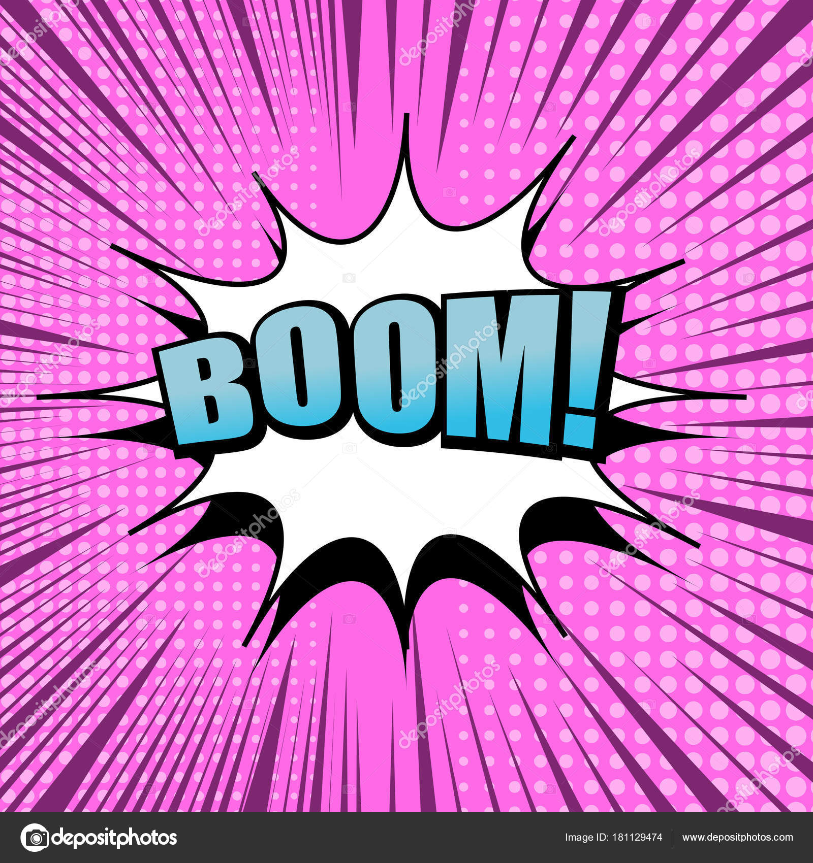 Comic Boom wording pink background Stock Vector by ©Petersenurecoff ...