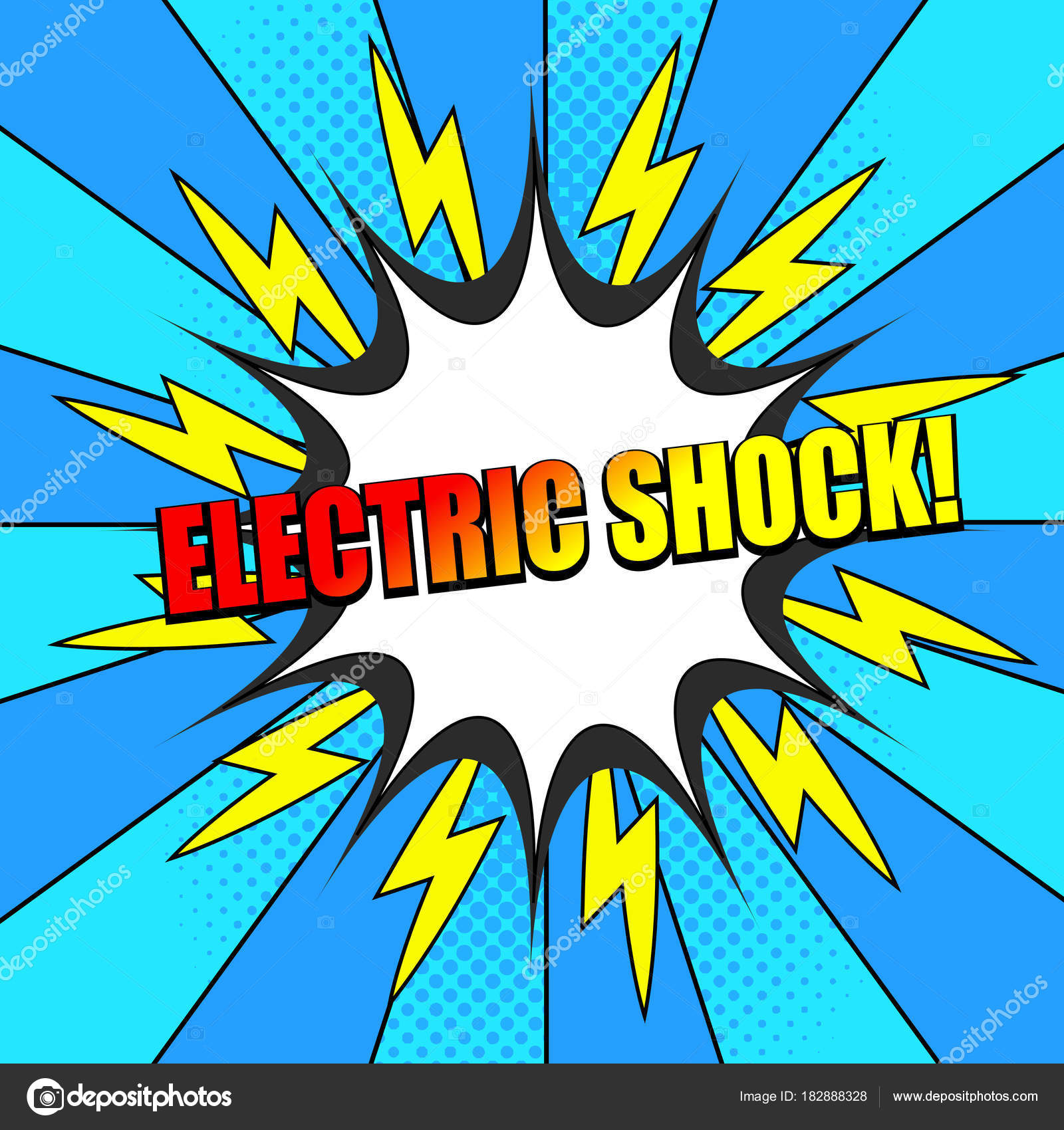 Comic Electric Shock wording dynamic template Stock Vector Image by ...