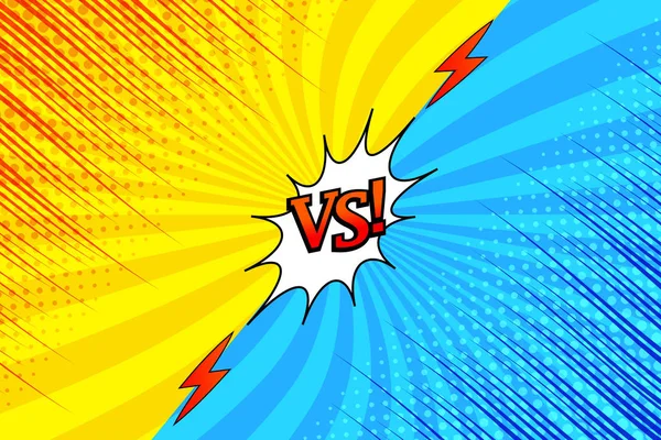 Comics vs frame. Versus lightning ray border, comic fighting due Stock ...