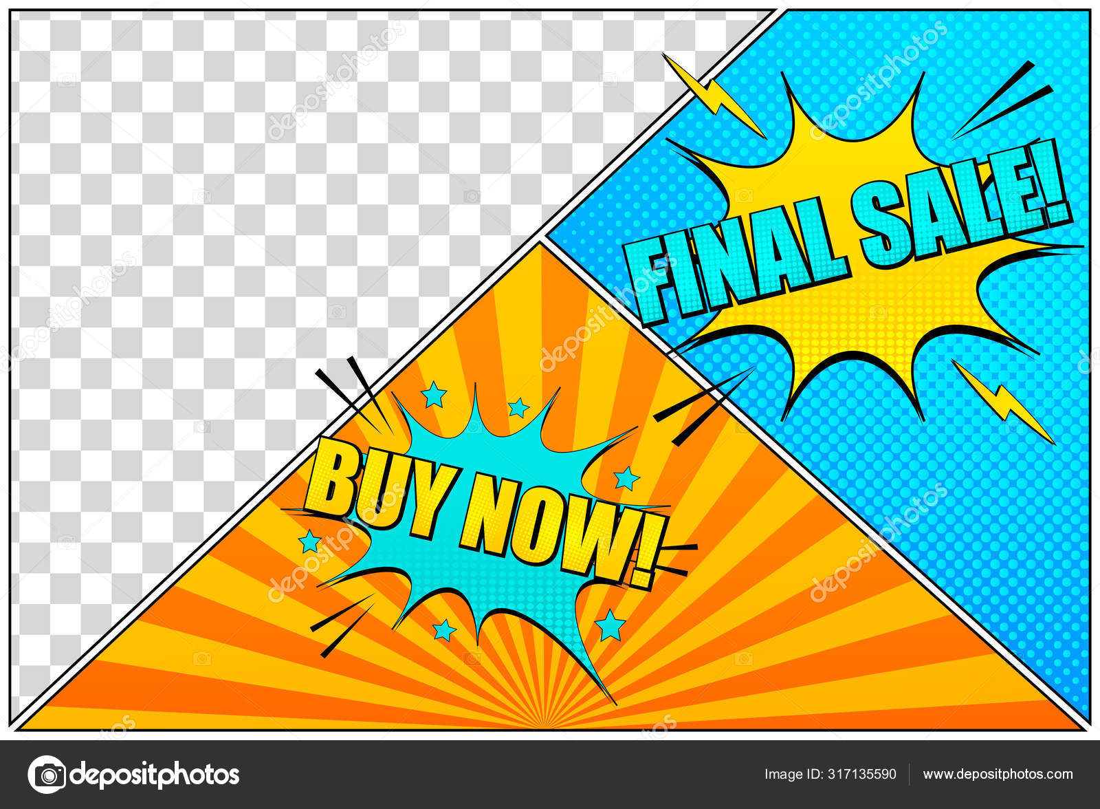 Comic promotional horizontal template Stock Vector by ©Petersenurecoff ...