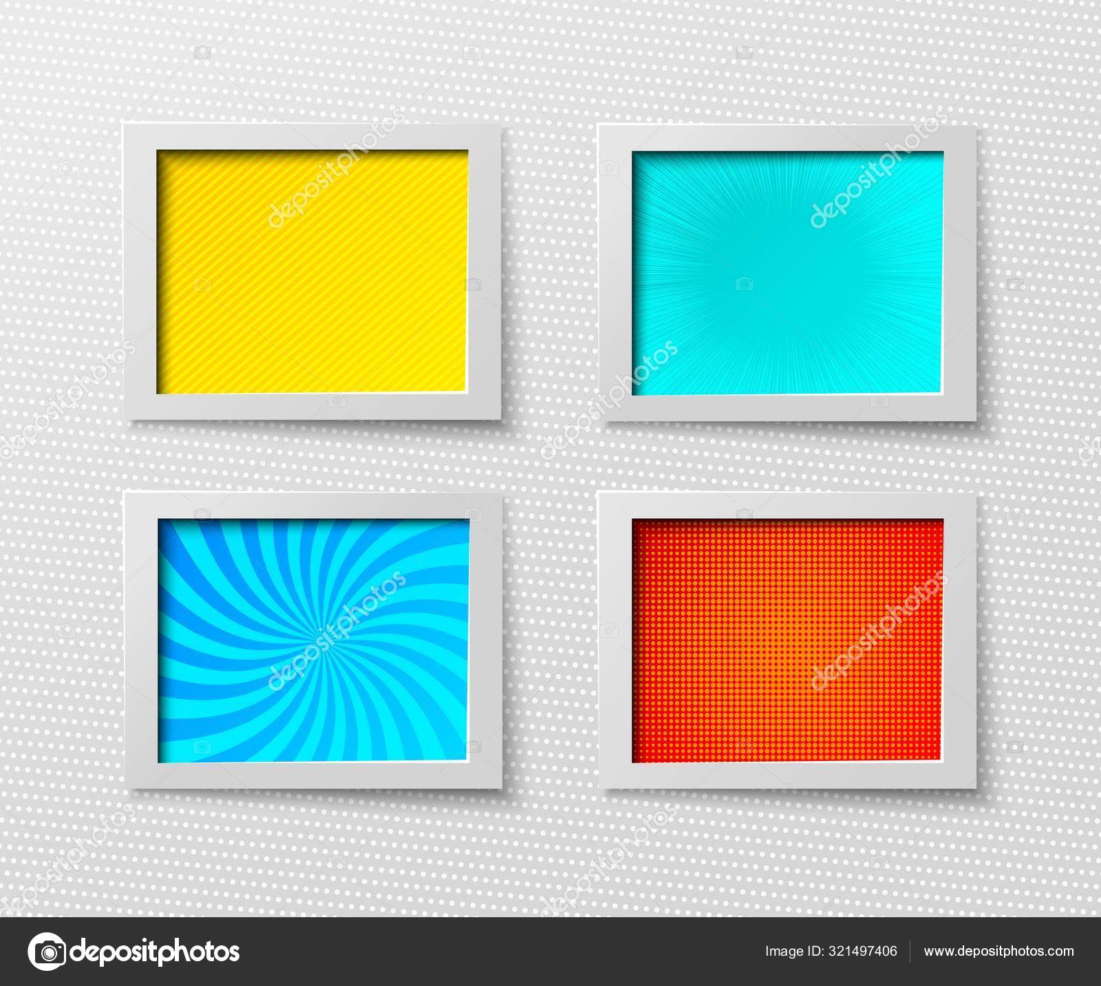 Conjunto de marcos rectangulares coloridos Vector de stock #321497406 ...