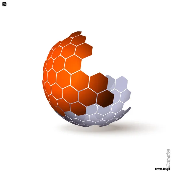 Abstract sphere of hexagons. vector background — Stock Vector © OlgaYakovenko #19728599