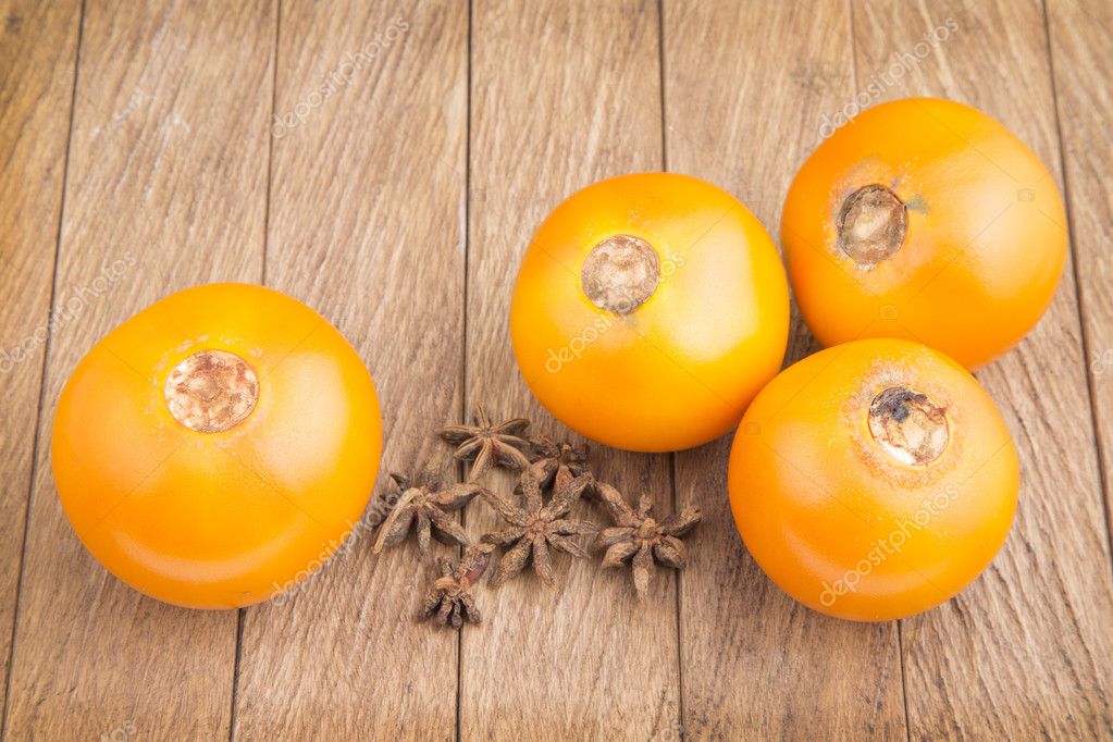 Lulo delicious tropical fruit - Solanum quitoense Stock Photo by ...