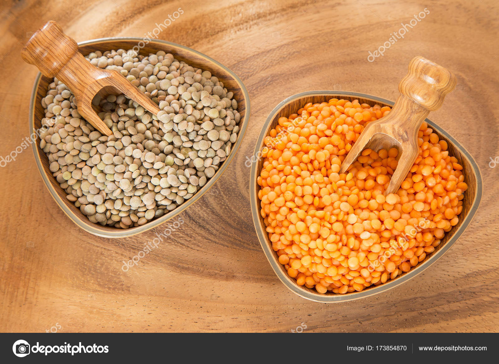 Two types of lentils - Lens culinaris Stock Photo by ...