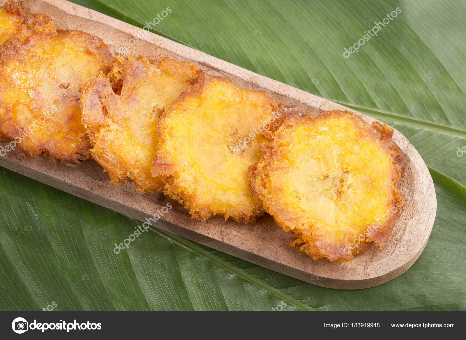 Fried Plantain Tostn Patacon Musa Paradisiaca Stock Photo by ...