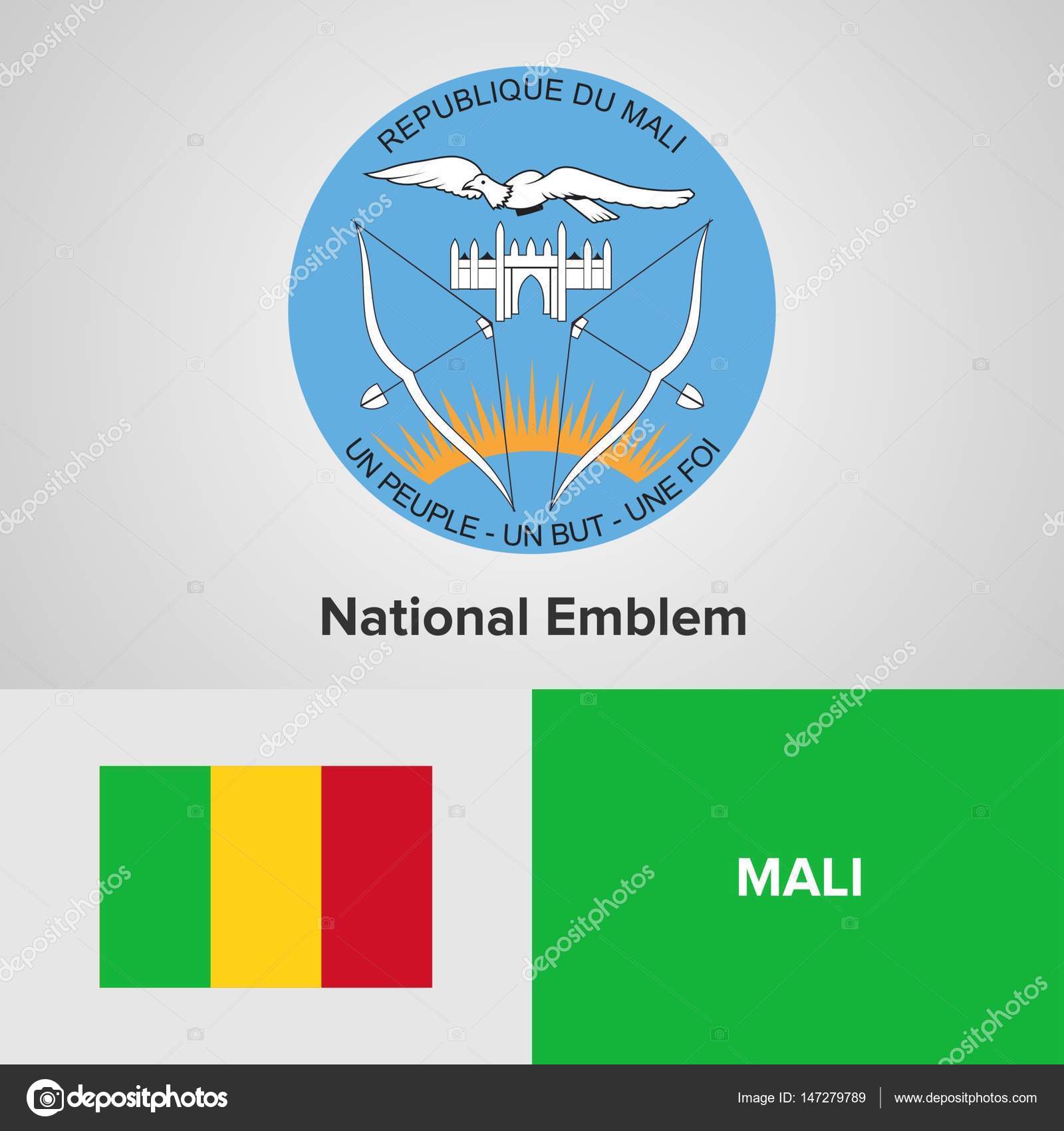 Malí emblema nacional y bandera Vector de stock por ©shahsoft 147279789