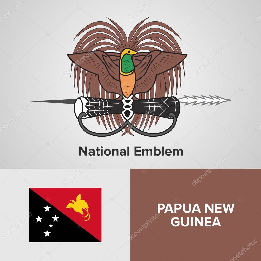 Papua New Guinea National Emblem and flag — Stock Vector © shahsoft ...