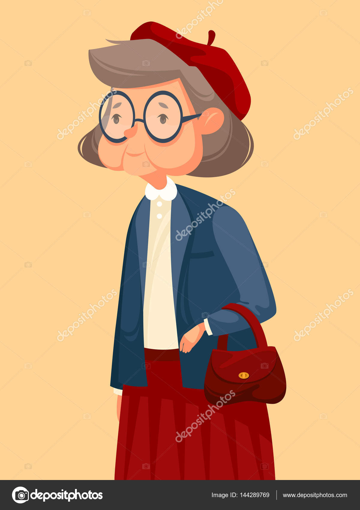 Grandma in red hat — Stock Vector © nordenwind.ukr.net #144289769