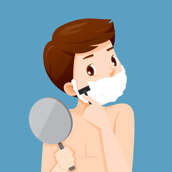 Young Man Shaving With Razor Stock Vector Image By ©flint01 91729388