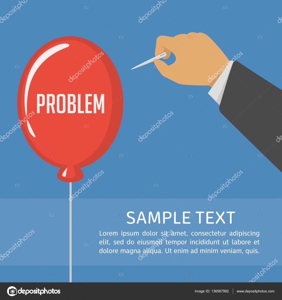 Pricking red balloon with needle. Stock Vector by ©art-sonik 136567992