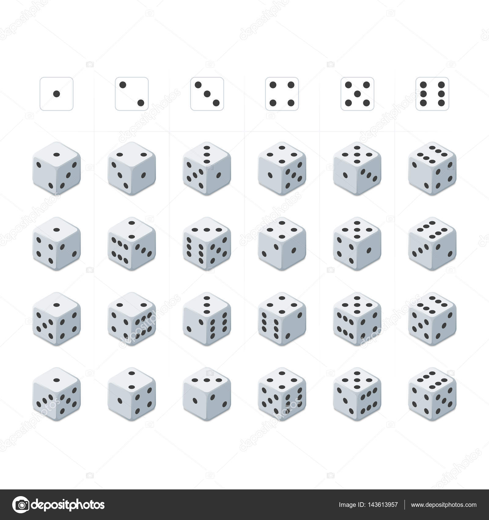 Set of isometric dice vector. Stock Vector Image by ©art-sonik #143613957
