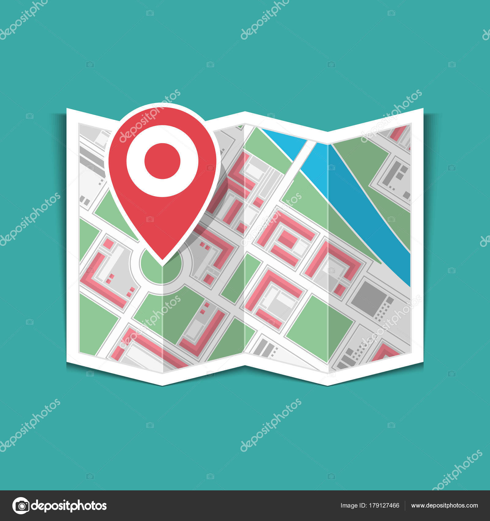 Map with pin. Stock Vector Image by ©art-sonik #179127466