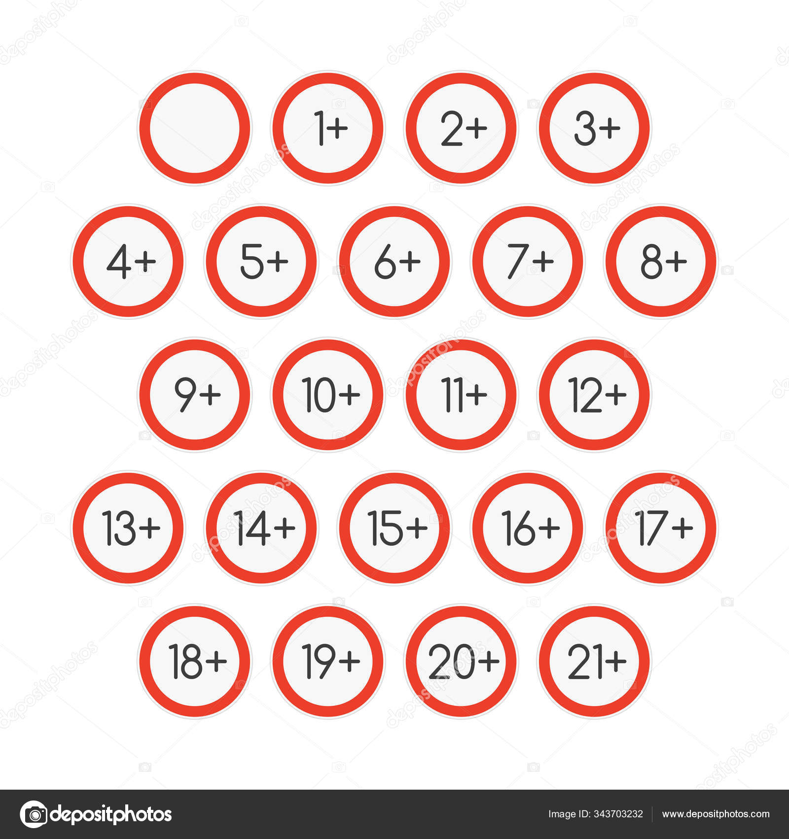 Signs of age restriction. Stock Vector by ©art-sonik 343703232