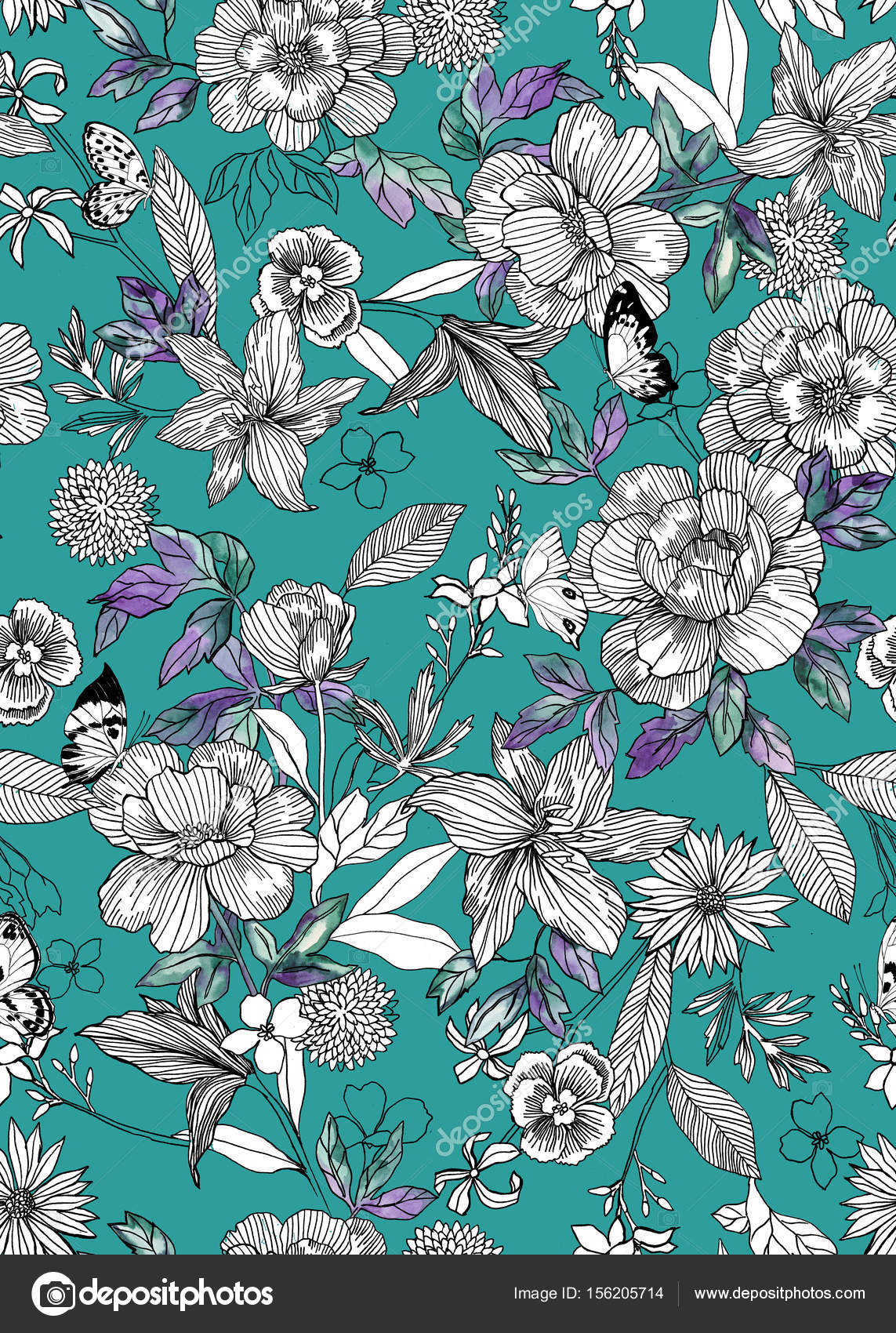 Seamless gentle romantic floral pattern Stock Photo by ©katya.grib ...