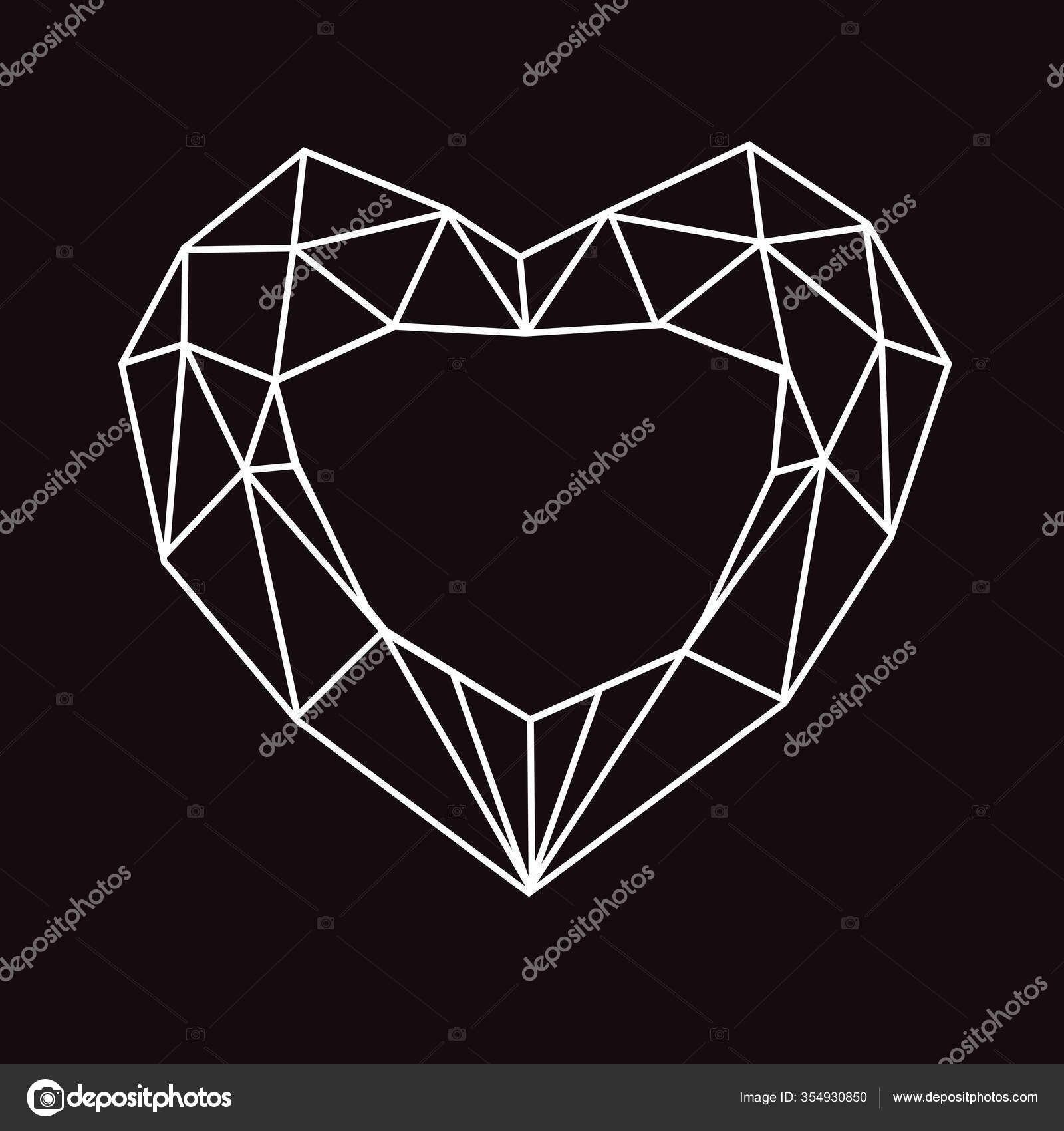 Línea Arte Moderno Corazón Vector Ilustración Vector de stock por ...